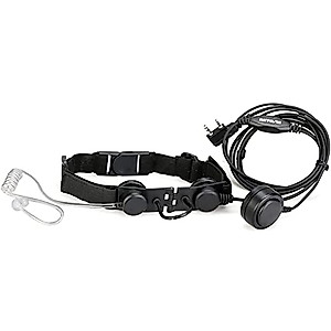 Retevis Adjustable Throat Mic Walkie Talkies Earpiece with Mic 2 Pin, Compatible RT22 RT21 H-777 RT68 RT22S H-777S Baofeng UV-5R pxton Walkie Talkie, Acoustic Tube Two Way Radio Headset (1 Pack)