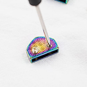 Cuyacili 120pcs Belt Buckle Screws Belt Tip Replacement Screws with Cross Screwdriver for Belt Repair, Ladies Handbag Hardware Luggage Side Buckle Tail Buckle DIY Sewing Craft (3 Size)