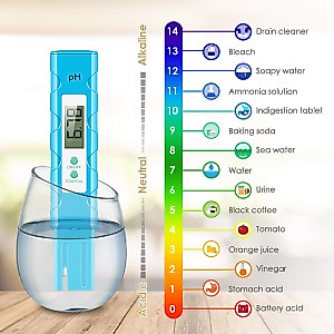PH Meter Digital PH Tester 0.01 High Accuracy PH Meter for Water, 0-14.0 PH Measurement Range, PH Meter with ATC for Drinking Water, Food, Brewing, Pool and Aquarium