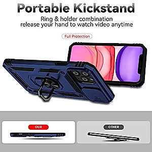 Hitaoyou iPhone 11 Pro Max Cases, iPhone 11 Pro Max Case with Camera Cover & Kickstand Military Grade Shockproof Heavy Duty Protective with Magnetic Car Mount Holder Cases for iPhone 11 pro max Blue