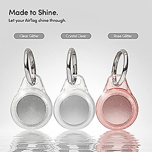 CYRILL Air Tag Keychain with Key Ring Designed for Air Tag Case Cover (2021) - Rose Glitter