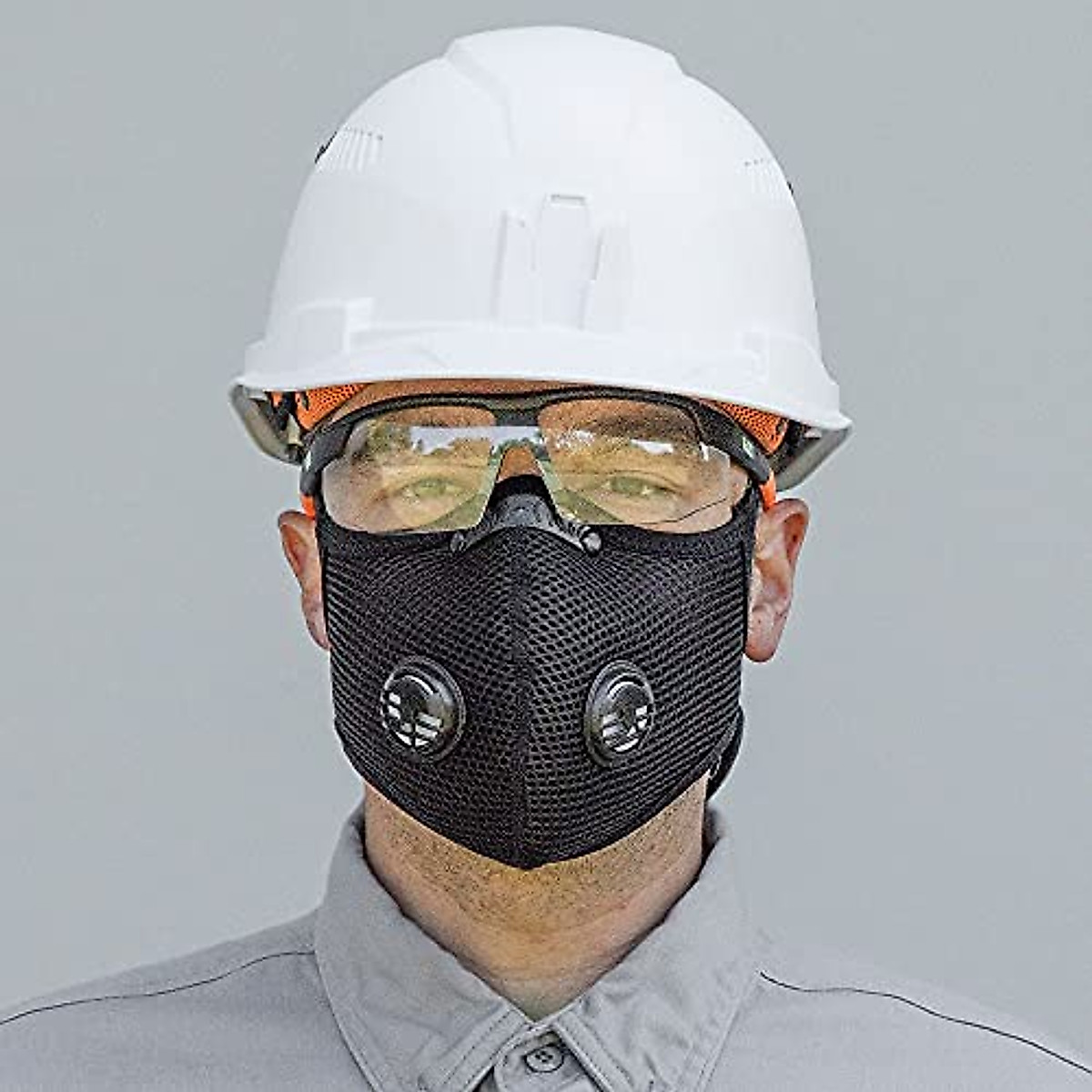 Klein Tools 60442 Face Mask, Reusable with Replaceable Filter, Washable Fabric Anti Pollution Shield Mask, Adjustable Nose Clip