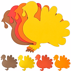 4E's Novelty 8" Foam Turkey Blank Cut Outs Shapes 24 Pack- Thanksgiving Crafts for Kids Bulk, Thanksgiving Craft for Toddler Kids Classroom Preschool Bulletin Board Supplies