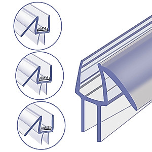 Larora Shower Door Bottom Seal, 4-Pack Frameless Glass Shower Door Seal Strip, 4 Section Segmented Installation (1/4'' Bottom)