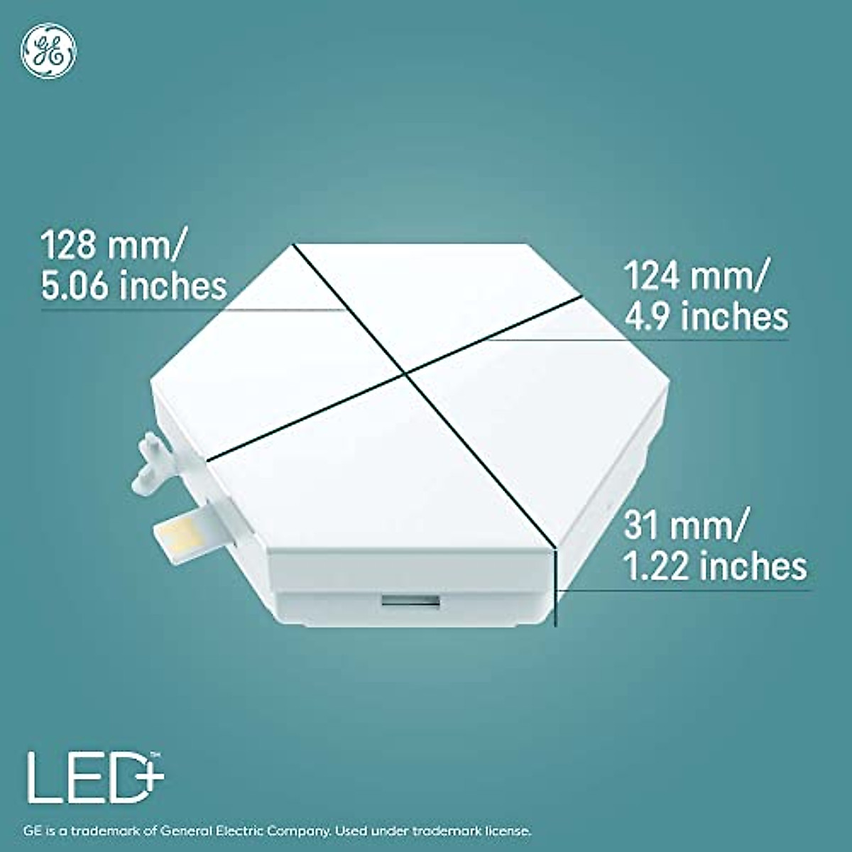 GE LED+ Color Changing LED Hexagon Tile Panels with Remote, No App or Wi-Fi Required, Linking Compatible (6 Pack)