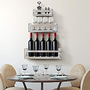 Sorbus Floating Shelves - Rustic Floating Book Shelves Wall Mount Wooden Hanging Ledge Storage Shelf Organizer for Kids Room Baby Nursery Decor, Living Room Playroom, Bathroom, Bedroom etc, Set of 3