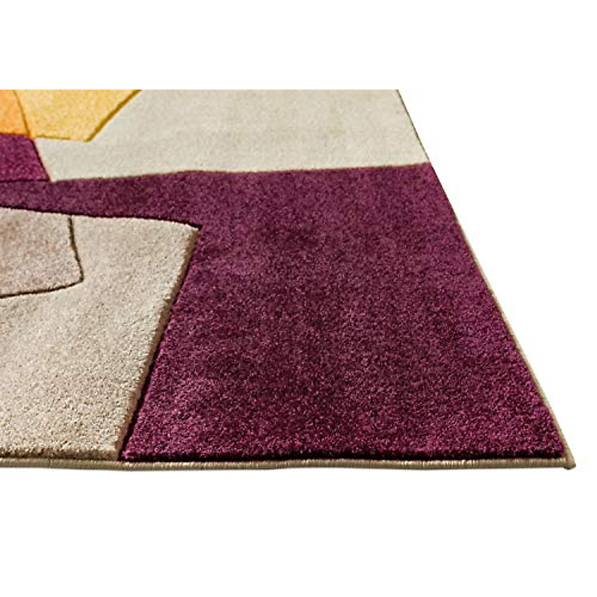 Well Woven Strata Squares Blue Purple Fuchsia Yellow Orange Modern Geometric Hand Carved 8x10 (7'10" x 9'10") Area Rug Easy to Clean Stain & Fade Resistant Thick Soft Plush