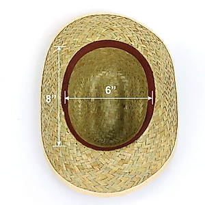 GiftExpress 2-pack Cowboy Straw Hats for Barndance Cowboy/Cowgirl Costume Hats, Western Themed Party, Country Style Costume Accessory