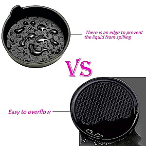 UGSHY Pack of 4 Car Cup Holder, Non-Slip Recessed Car Interior Accessories, Silicone Car Coasters, Universal for Most Car (Black #Arrow)