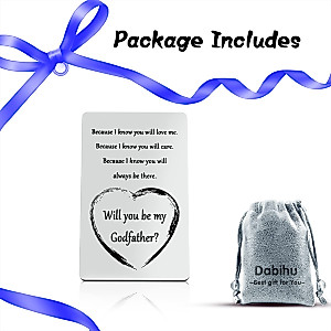 Fathers Day Jewelry Godfather Gift from Godchild Will You Be My Godfather Engraved Wallet Card Gift Baptism Gift New Uncle Gift Godfather Proposal Gifts Baptism Christmas Baby Shower Christening Gift