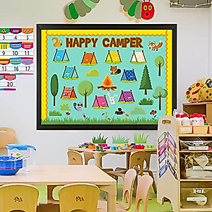 45 PCS Woodland Pup Tents Cut-Outs for Camping Bulletin Board Classroom Decor Woodland Theme Party Decoration, 9 Styles