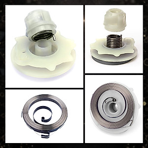 CDIYTOOL Chainsaw Recoil Starter Pulley Spring Kit for Po-Ulan PP4218 PP4620AV PPB4018 SM4218AV Chain Saw 530071966 with Recoil Spring W/Hub, Starter Rope, Bolt w/Washer Replacement Parts