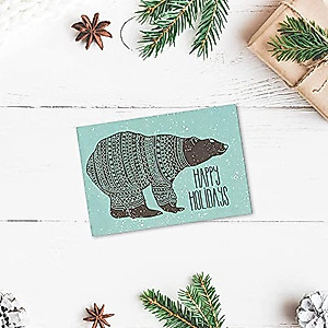 48 Pack Happy Holiday Cards with Envelopes, 6 Christmas Winter Animal Designs (4x6 In)