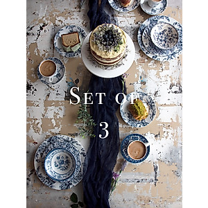 LS Designs Rustic Cotton Gauze Cheesecloth Table Runner 36 inch x 180 inches (3 ft x 15 ft) Open Edge, Non-seared, Wedding, Bridal Shower, Wedding Drapery, Table Runner (Navy Blue Set of 3)