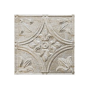 FASÄDE Traditional Style/Pattern 2 Decorative Vinyl Glue Up Ceiling Panel in Vintage Metal (12X12 Inch Sample)