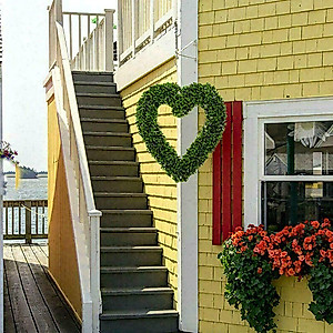 OVBBESS Garden Products Topiary Boxwood Heart Topiary Door Hanging Love Heart Home Decor