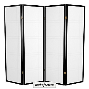 Red Lantern DC60-BLK-4P Room Divider, 4 Panel, Black