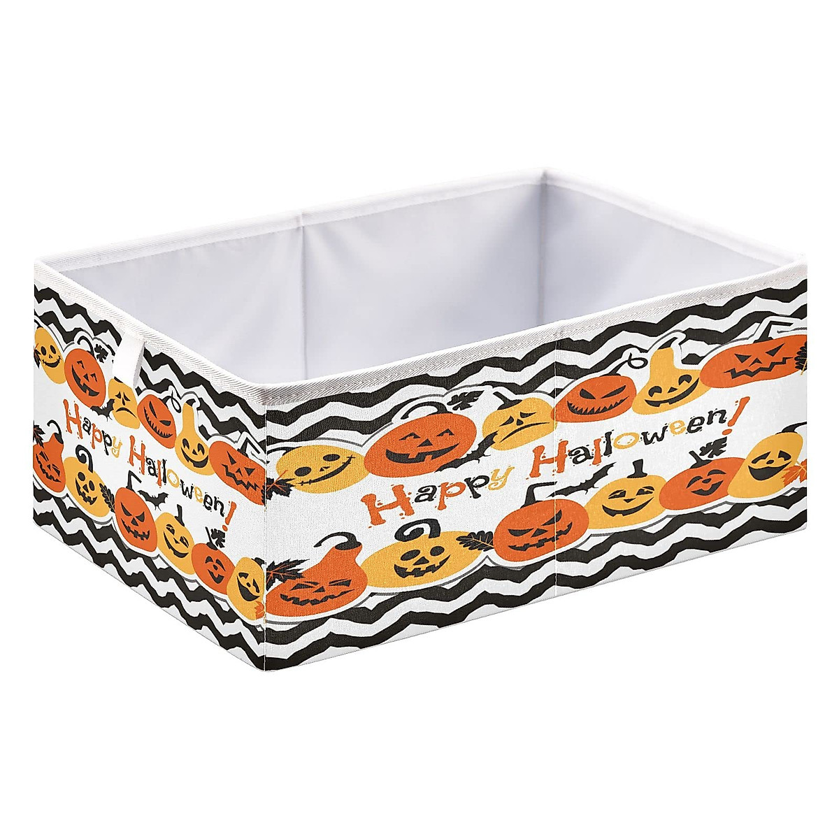 Halloween Pumpkins Cheerful Storage Basket Storage Bin Rectangular Collapsible Storage Box Toy Storage Box Organizer for Childrens Toys Playroom