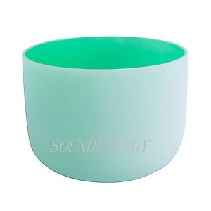 ENERGYSOUND 432Hz Perfect Pitch F Heart Chakra Green Color Frosted Quartz Crystal Singing Bowl 8 inch mallet and o-ring included