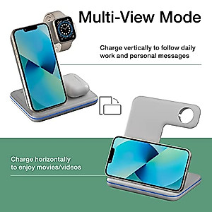 Charging Station for Apple Devices, Wireless Charger Compatible with iPhone 13/12/12 Pro/11/X/XS/XR/8Plus, Hollow Design Charger Stand Compatible for Apple Watch 6/5/4/3/2/SE, AirPods Pro/2