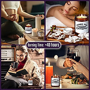 Thank You Candle, Employee Appreciation Gifts, Funny Appreciate Present Ideas for Women Men Best Friends Teacher Team Members, Goodbye Coworkers Leaving Gifts, Lavender Scented Candle Home Decor