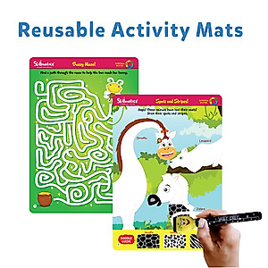 Skillmatics Educational Game - Boredom Buster, Reusable Activity Mats with Dry-Erase Marker, Gifts, Travel Toy for Kids Ages 3, 4, 5, 6