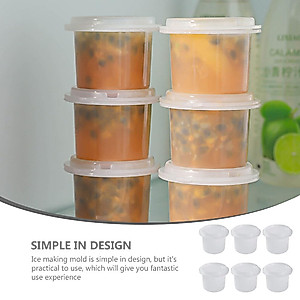 Kichvoe 6pcs Plastic Ice Bucket Ice Making Cup Reusable Shaved Ice Molds Ice Bowl Containers Mold Snow Cone Machine Refillable Making Model with Lid-2.1 * 1.7Inch