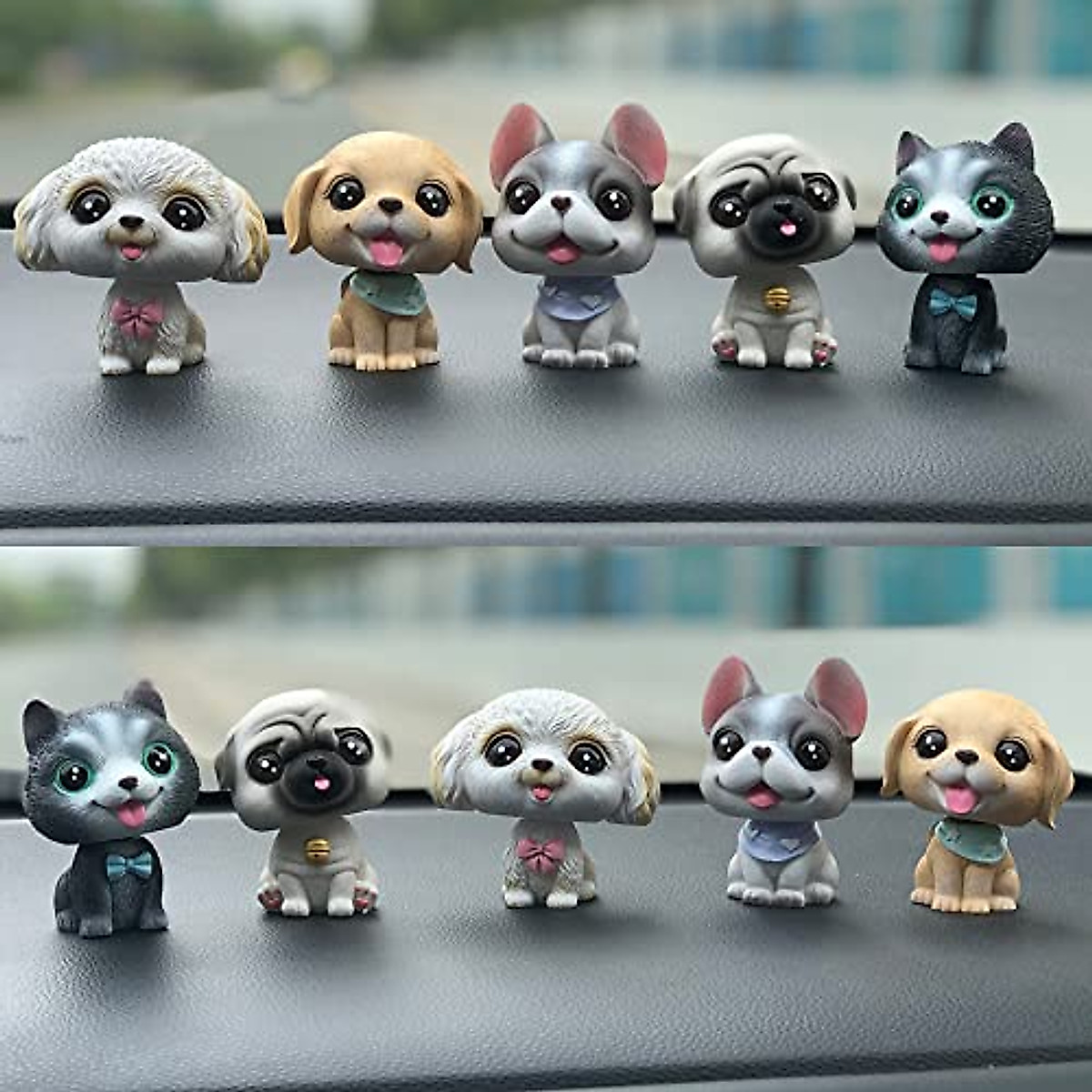 ANWoRLeT Bobble Head Figures, Dog Bobbleheads for Car Dashboard，Animal Bobble Head，Car Dashboard Decorations,Puppy，Bobbing Head Dogs for Car,Kid's Gift (French Bulldog)
