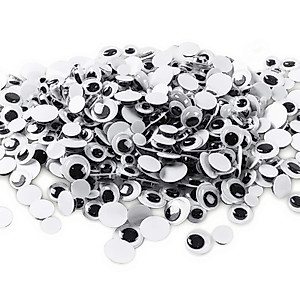 Super Z Outlet Mini Wiggle Eyes Black Small Plastic Round Moving Googly Eyes for Children School Classroom Arts & Crafts Models (500 Eyes)