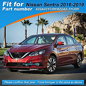 Front Bumper Tow Hook Cover Towing Eye Cap Fit for Nissan Sentra 2016 2017 2018 2019 622A03YU0H 622A0-3YU0H (Silver, left driver side) CZShiYue