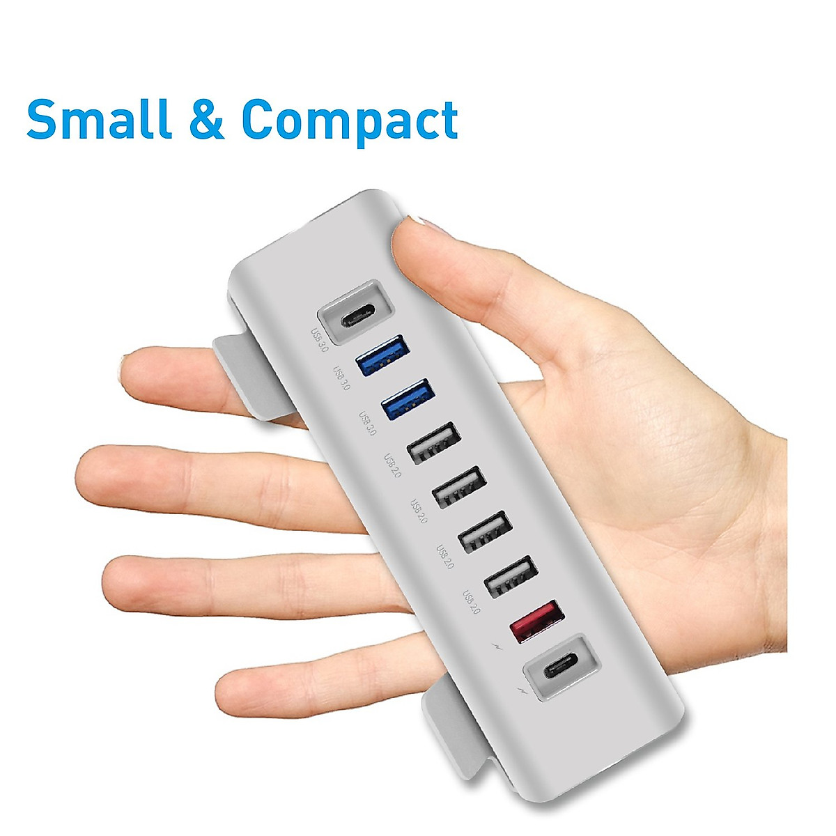 Macally Aluminum 4-Port USB 3.0 Hub with SuperSpeed USB 3.0 Ports and Backwards Compatible with USB 2.0 for Apple Macbook Pro / Air, Mac OS X, Microsoft Surface, ChromeBook, Mac OS X & Windows PC (U3HUBA)