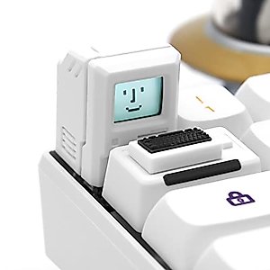 HELOIA Custom Keycaps for Esc Key and Tab Key - Magnetic Light Transmission Keycaps - Classic Retro Mechanical Backlit Keyboard Esc Tab Keycap for GK61 GK64 SK87 GH60 PC Gamer ect Most Keyboard(White)