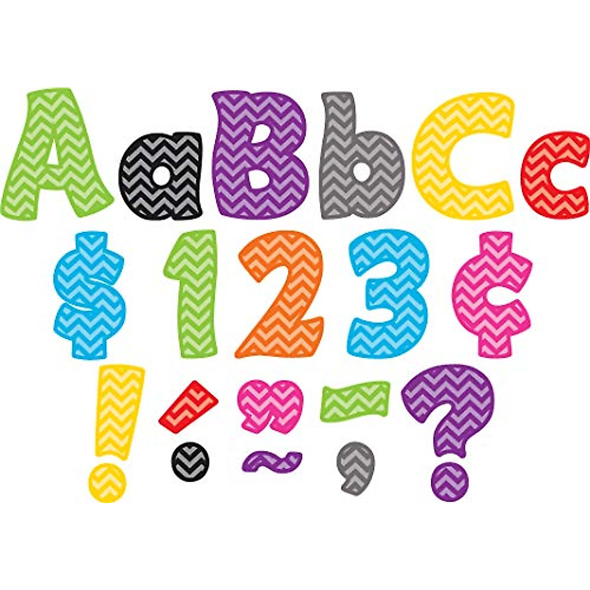 Teacher Created Resources 5454 Chevron Funtastic 4-Inch Letters Combo Pack