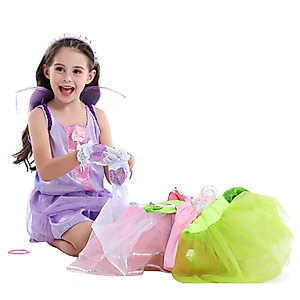 Fedio Dress up Clothes for Little Girls - Kids Dress up & Pretend Play Princess Dress up Trunk Costume for Girls 3-6 Years