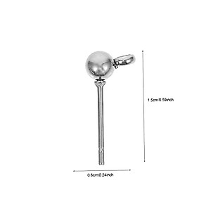 100pcs Ball Ear Ear Rings Studs Stud Earrings Pin Earrings Accessories Stainless Steel Studs Ear Jewelry Ear Studs Ear Stud Components Earring Making