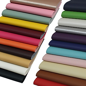 OZXCHIXU 22Pcs Faux Leather Sheets,Solid Grain Colors Leather Plain Texture Leather Soft PU Faux Leather Fabric Sheets for Earrings,Wallet,Making DIY Craft,Hair Accessories DIY Projects 8X6inches