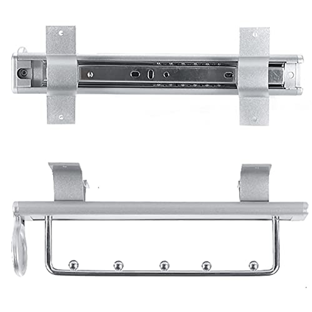 Pull Out Clothes Rail Adjustable 25-46cm Wardrobe Rail Extendable Metal Clothes Hanger Space-Saving Clothes Rack (Size : 25cm/9.8inch)