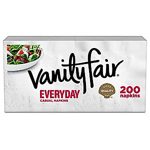 Vanity Fair Everyday Napkins, 200 Count (Pack of 1) (Packaging Design May Vary)