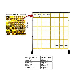 BannerBuzz Shimmer Panel Backdrop, Made of Premium Quality Plastic (Gold, 6' W X 8' H)