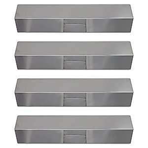 4-Pack BBQ Grill Heat Shield Plate Tent Replacement Parts for Brinkmann 810-1450-1 - Compatible Barbeque Stainless Steel Flame Tamer, Guard, Deflector, Flavorizer Bar, Vaporizer Bar, Burner Cover 15"