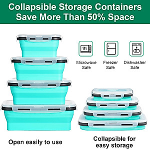 8 Pack Collapsible Food Storage Containers With Lids, Collapsible Storage Containers Sets Silicone Collapsible Bowls For Camping, RV Accessories, Travel Trailer Must (Mixed oz) (8)