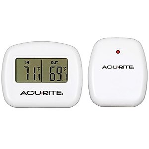 AcuRite 00782A2 Wireless Indoor/Outdoor Thermometer, Temperature,White, 0.4