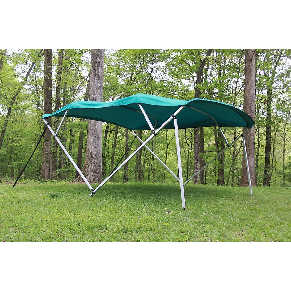Square Tube Frame VORTEX Teal 4 Bow Pontoon/Deck Boat Bimini TOP 10' Long, 91-96