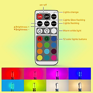 Aegislogic AEG G9 RGB Color Changing LED Bulbs, Remote Control & Dimmable, 2W Replaces 20W Halogen, 4 Moods, T4 Bi-Pin Base, 300LM, 3000K (2 Pack) - Color Changing Light Bulb with Remote