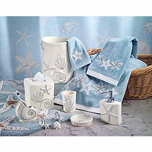 Avanti Linens - Bath Mat, Cotton Bath Rug, Guest Bathroom Essentials, Seashell Inspired Home Decor (Sequin Shells Collection, 20" x 30")