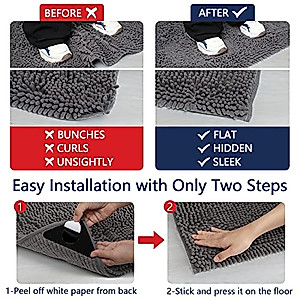 AIDEA Bathroom Rugs-30 x20'', Chenille Bath Mat for Bathroom Highly Absorbent Shower Mat, Non Slip Bath Rugs, Soft and Cozy, Machine Washable & Dry Bathmat, Microfiber Bath Room Floor Mats-Grey