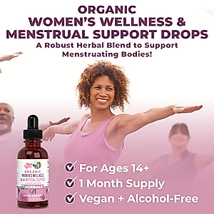 MaryRuth Organics USDA Organic Women's Wellness Liquid Herbal Supplements | Includes Stinging Nettle, Raspberry Leaf, Eleuthero Root, Chaste Tree Berry | Menstrual Support | Non-GMO, Vegan