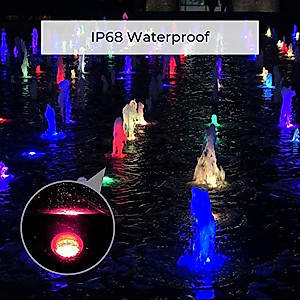 Outdoor Spot Light RGB Underwater Pond Lights Color Changing Fountain Light IP68 Waterproof Landscape Light Submersible Outdoor Garden House LED Colored Waterfall Lights with Timer, (Set of 1)
