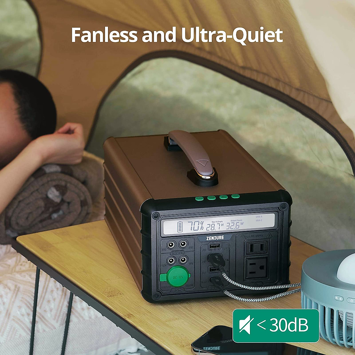 Zendure 607Wh Portable Solar Generator 600W AC output, Small,Lightweight, Quiet with LED SOS Light, Power Station for Emergency, Disaster Prevention, Home, Camping, Outdoors