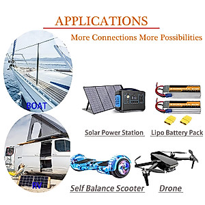 ZHOFONET Solar to O Ring Connecter,10AWG 60cm Solar Panel Adaptor Extension Cable,Solar Battery connectors for Solar Generator Inverter Battery Pack Charger